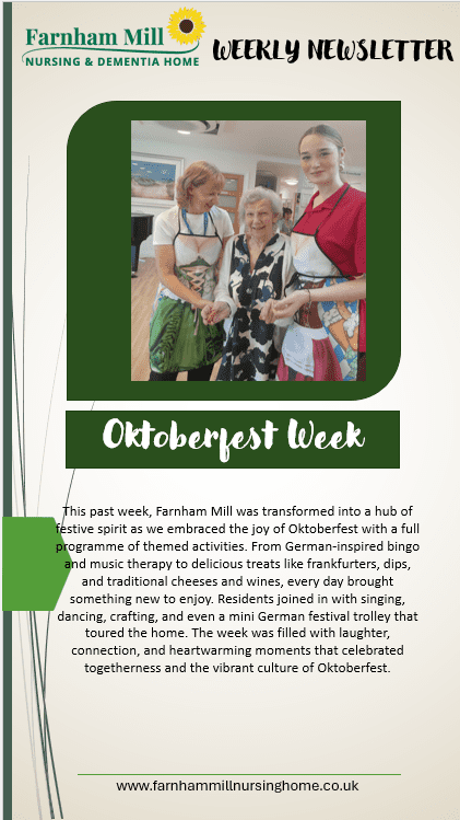 Oktoberfest Week at Farnham Mill - Farnham Mill Nursing & Dementia Home